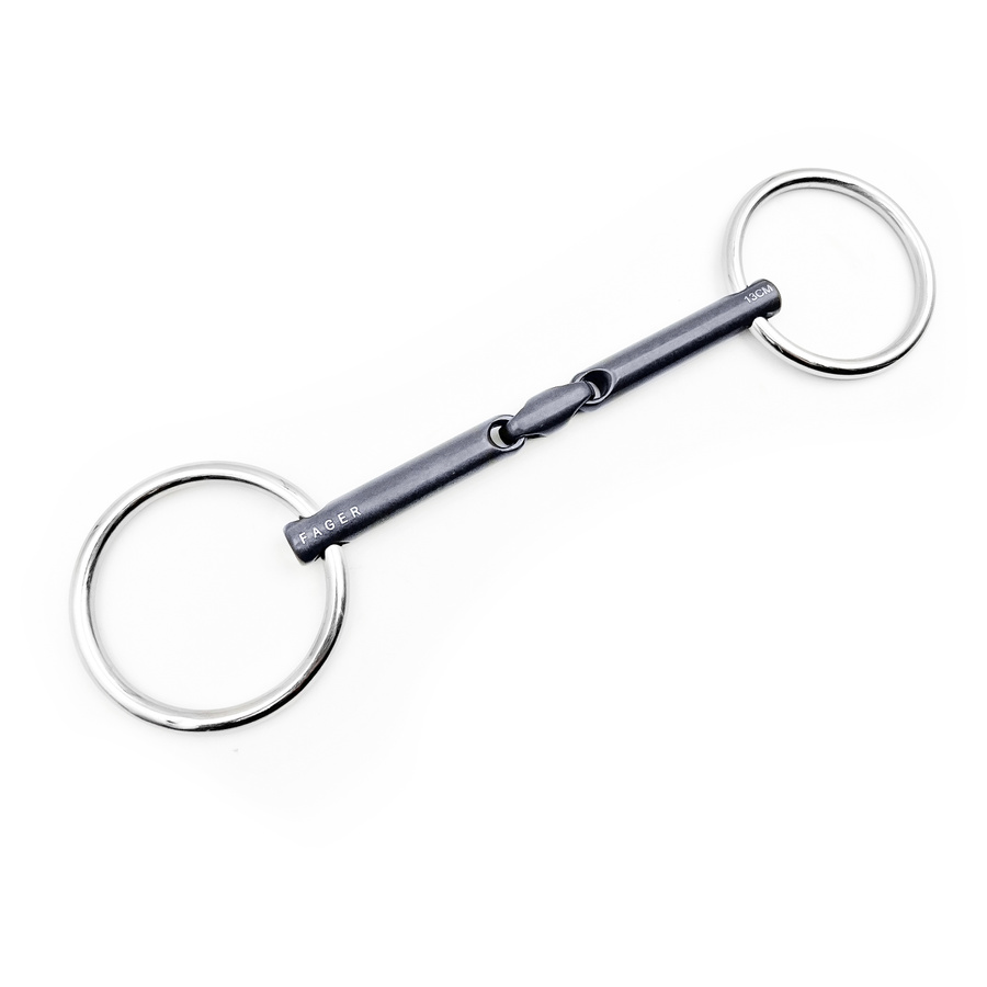 Madeleine Titanium Bradoon Double Jointed Loose rings | Fager Bits