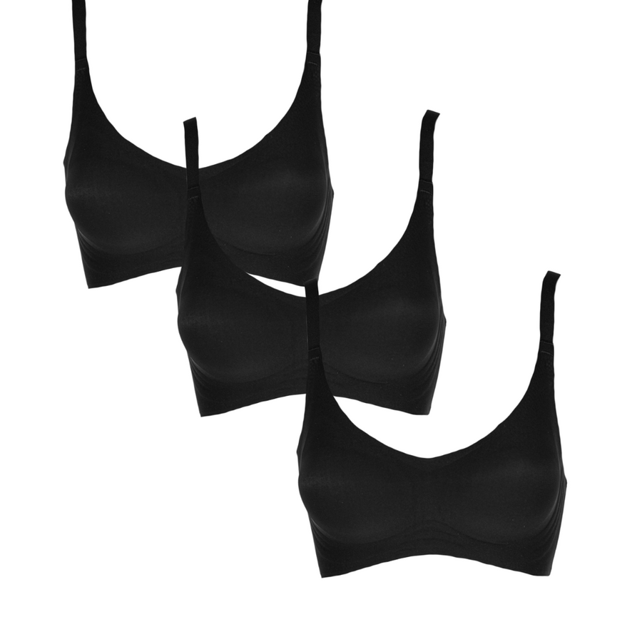 3-pack Seamless Support Bra with buckles